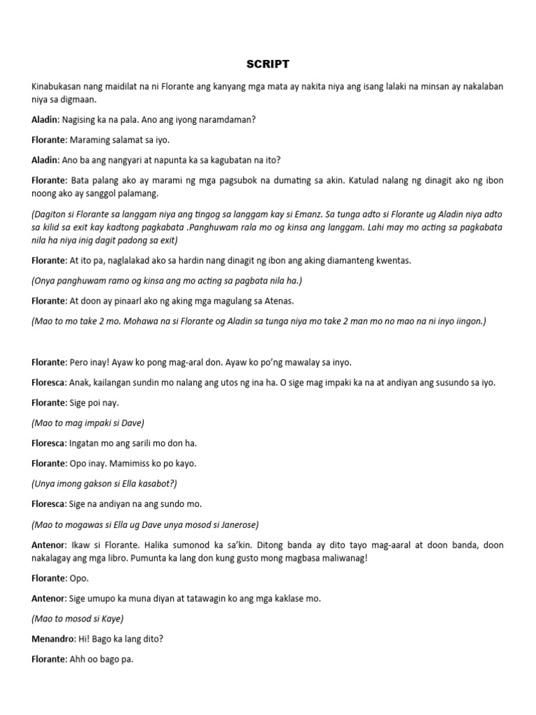 Script Sa Florante at Laura | PDF