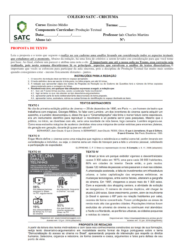 Aula 4 Análise de Texto Enem 2019 | PDF