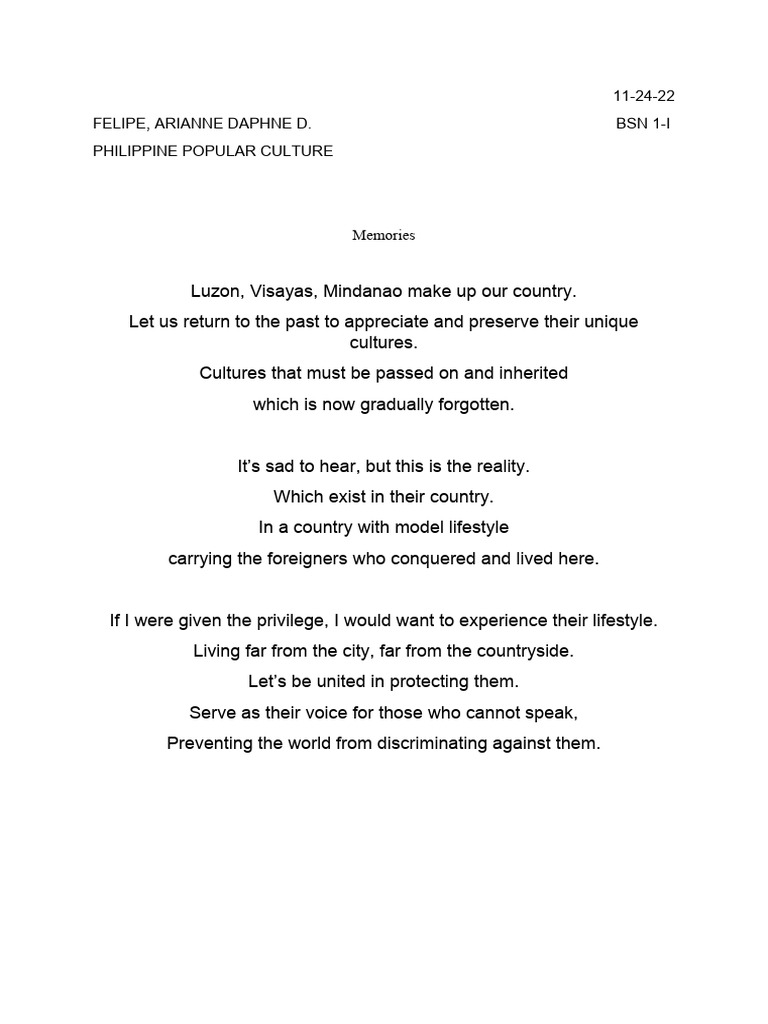 Memories (Poem IP's) | PDF
