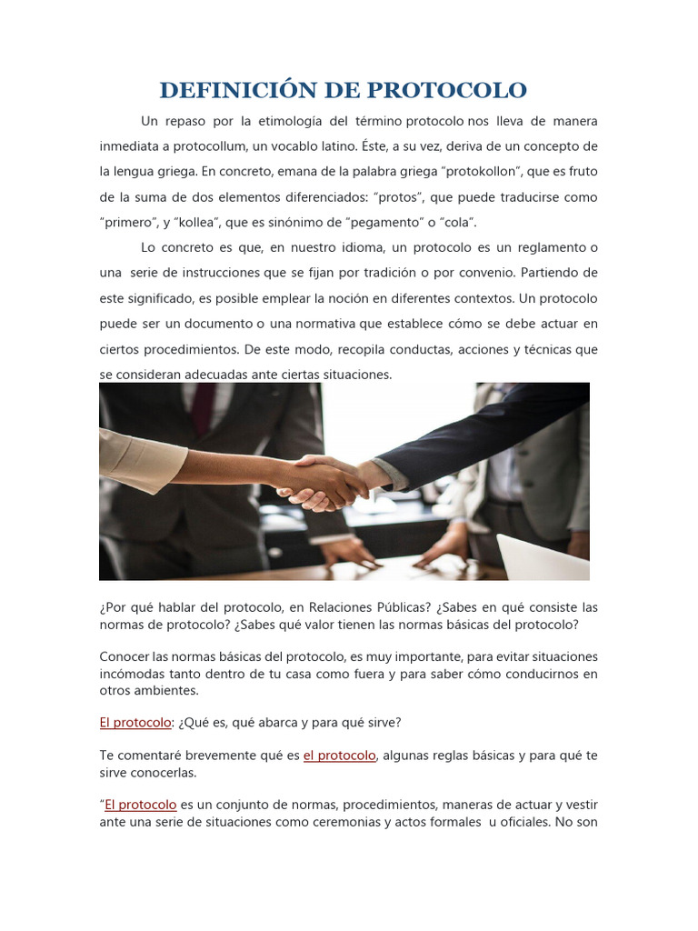 Qué Es El Protocolo | PDF | Palabra