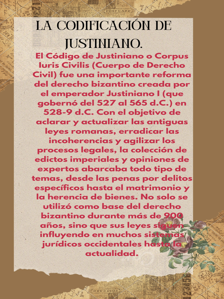 El Código de Justiniano o Corpus Iuris Civilis | PDF | Justiniano I | imperio Bizantino