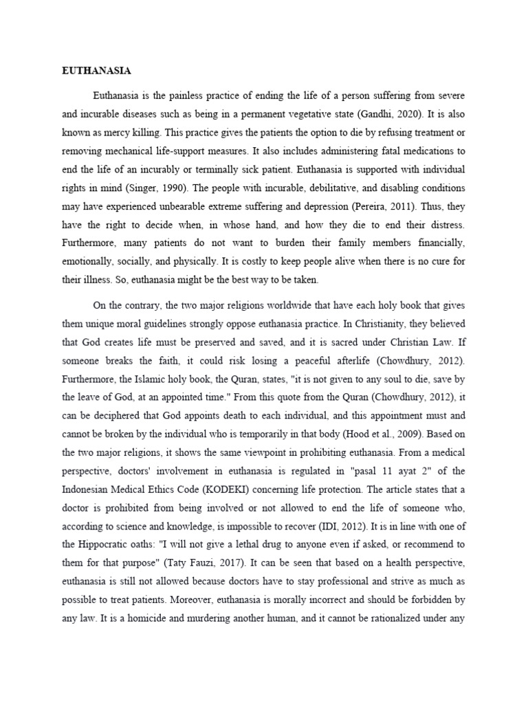 Kodeki Pasal 11 dan Euthanasia | PDF | Medicine