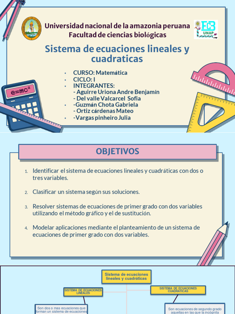 Sistemas de Ecuaciones Lineales y Cuadraticas | PDF | Ecuaciones | Sistema de ecuaciones lineales