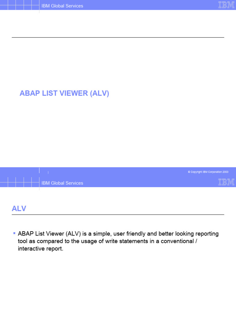 Abap List Viewer Alv Presentation Pdf Parameter Computer Programming Page Layout