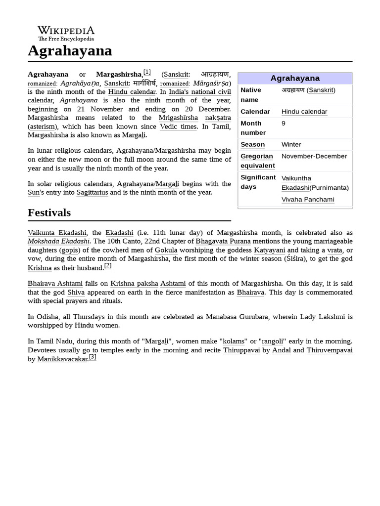Agrahayana | PDF | Indian Religions