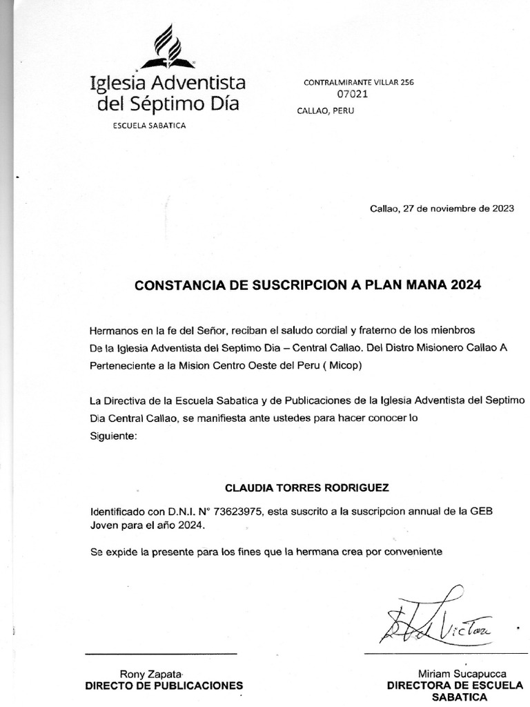 Plan Mana Firmado | PDF