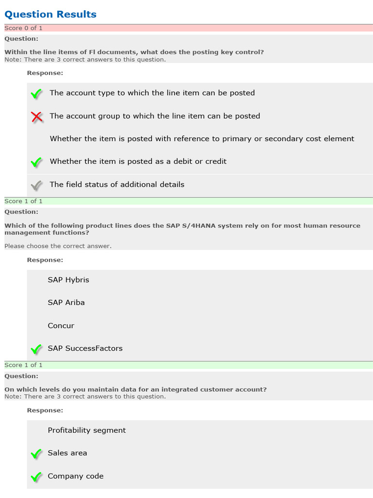 SAP Exam 80 Question Results | PDF | Expense | Depreciation