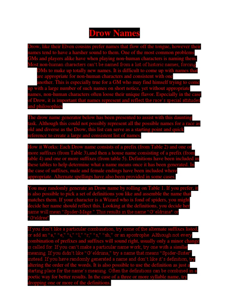 drow-names-elf-dungeons-dragons-nature-free-30-day-trial-scribd