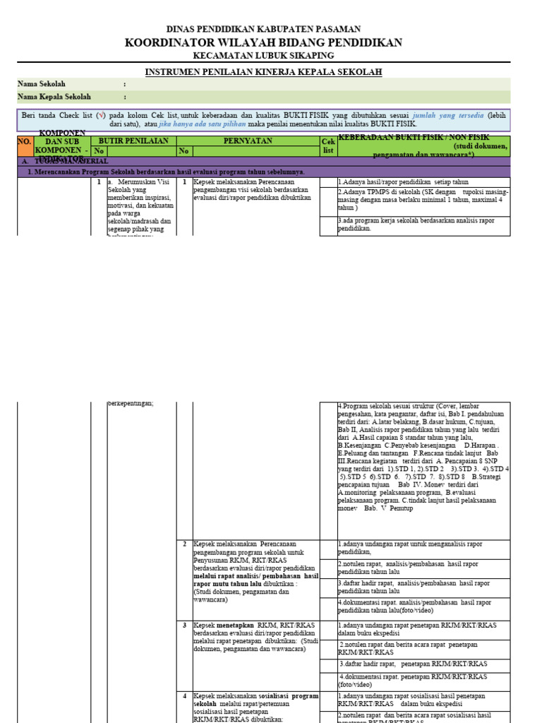 Instrumen Pkks 2023 | PDF