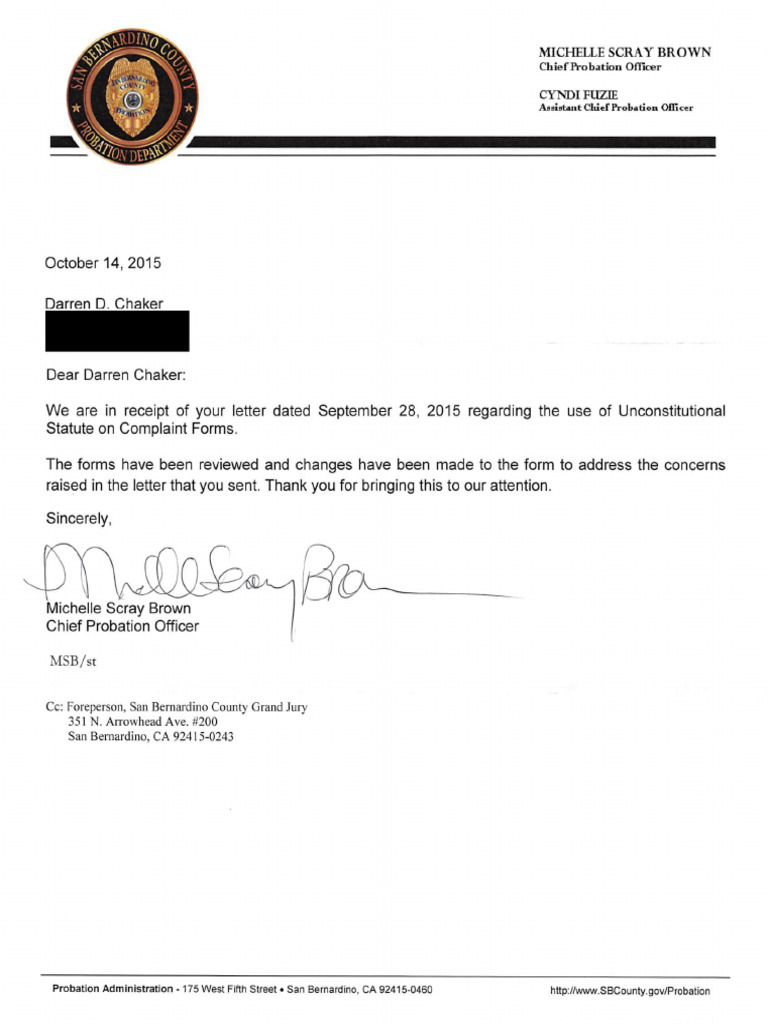 Darren Chaker Penal Code 148.6 Police Complaint Form | PDF