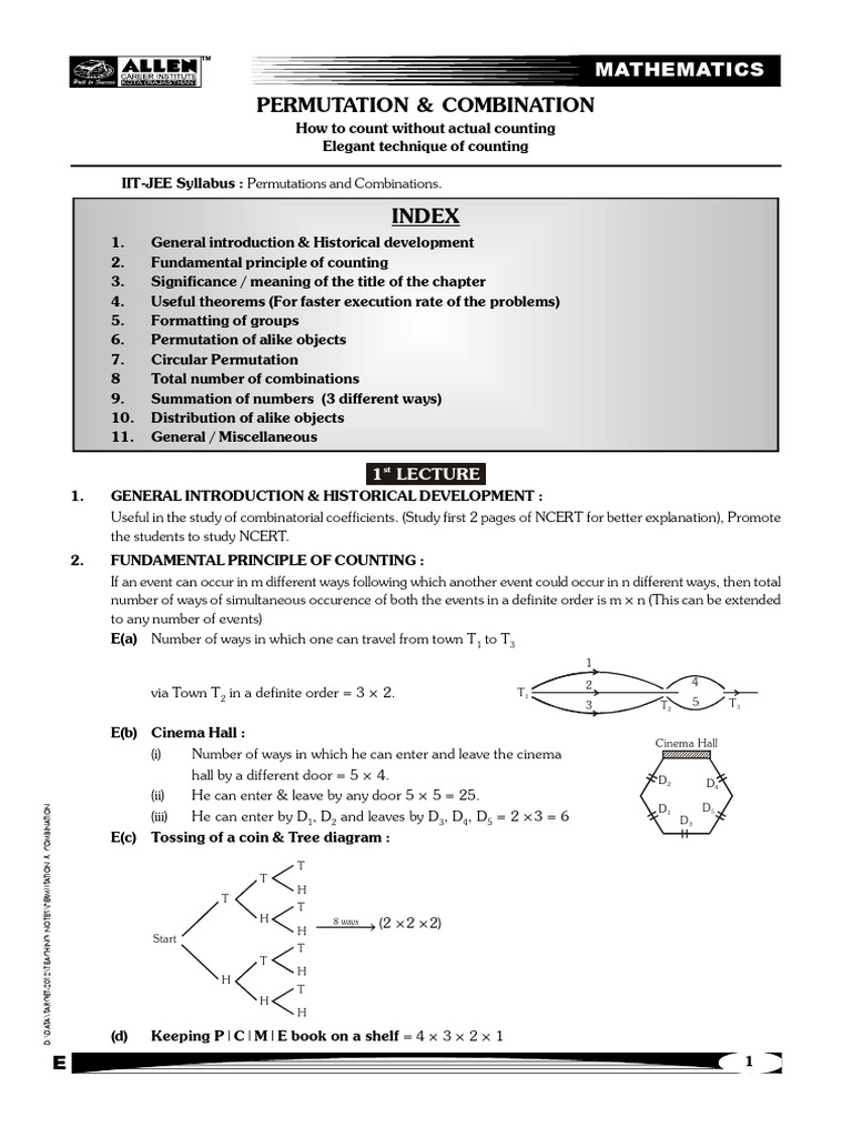 Permutation And Combination Pdf Permutation Mathematics