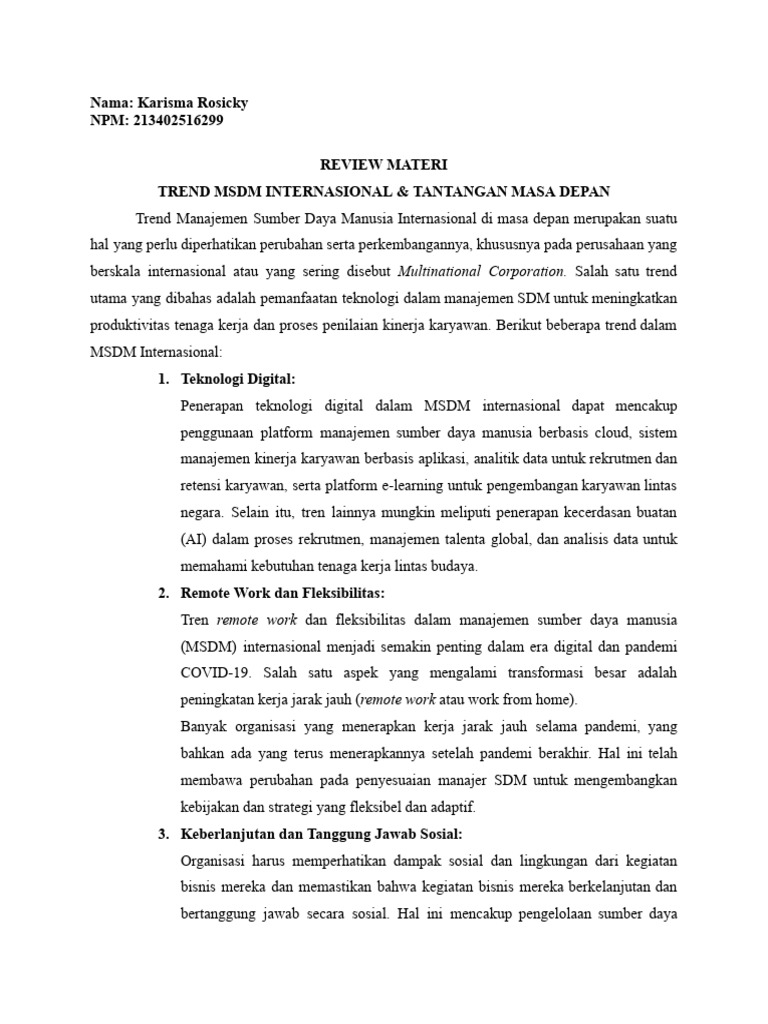 Review Singkat Trend MSDM Internasional Dan Tantangan Masa Depan | PDF ... Review Singkat Trend MSDM Internasional Dan Tantangan Masa Depan | PDF ...