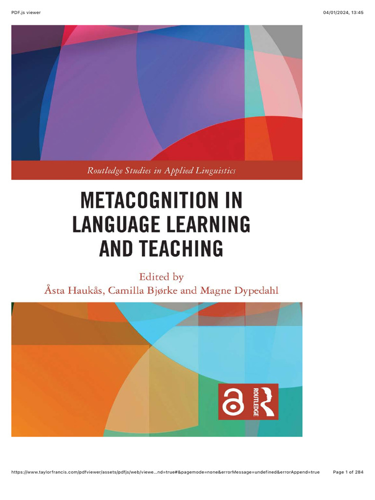 Metacognition in Language Learning and Teaching | PDF