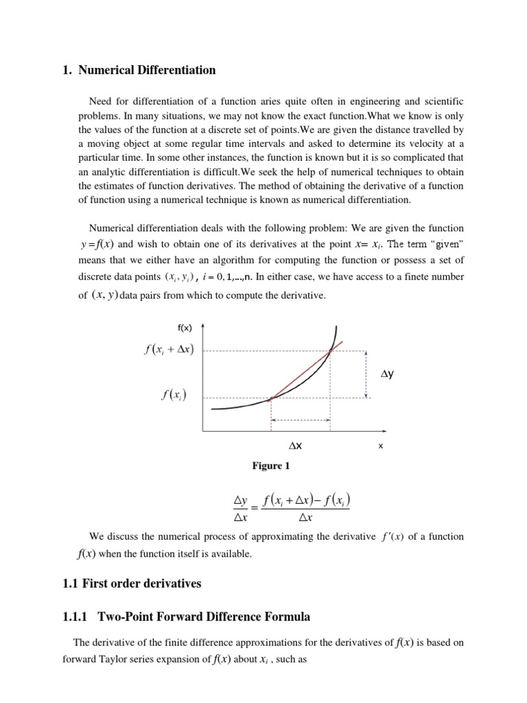 Numerical Differentiation F X X X Pdf Finite Difference Numerical Analysis