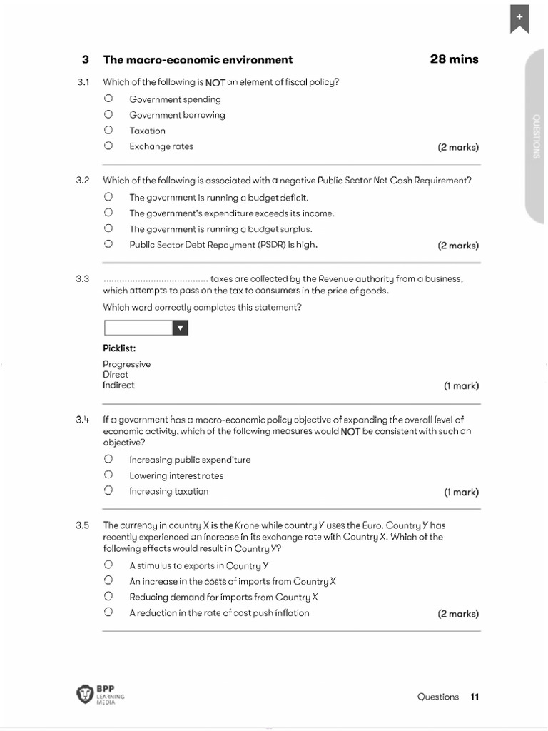Macroeconomics (BPP Revision KIT) | PDF