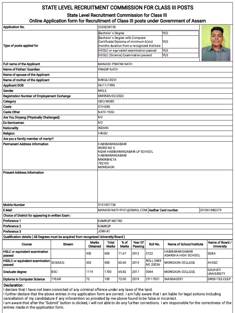 SLRC Class Iii | PDF | Bachelor's Degree | Diploma