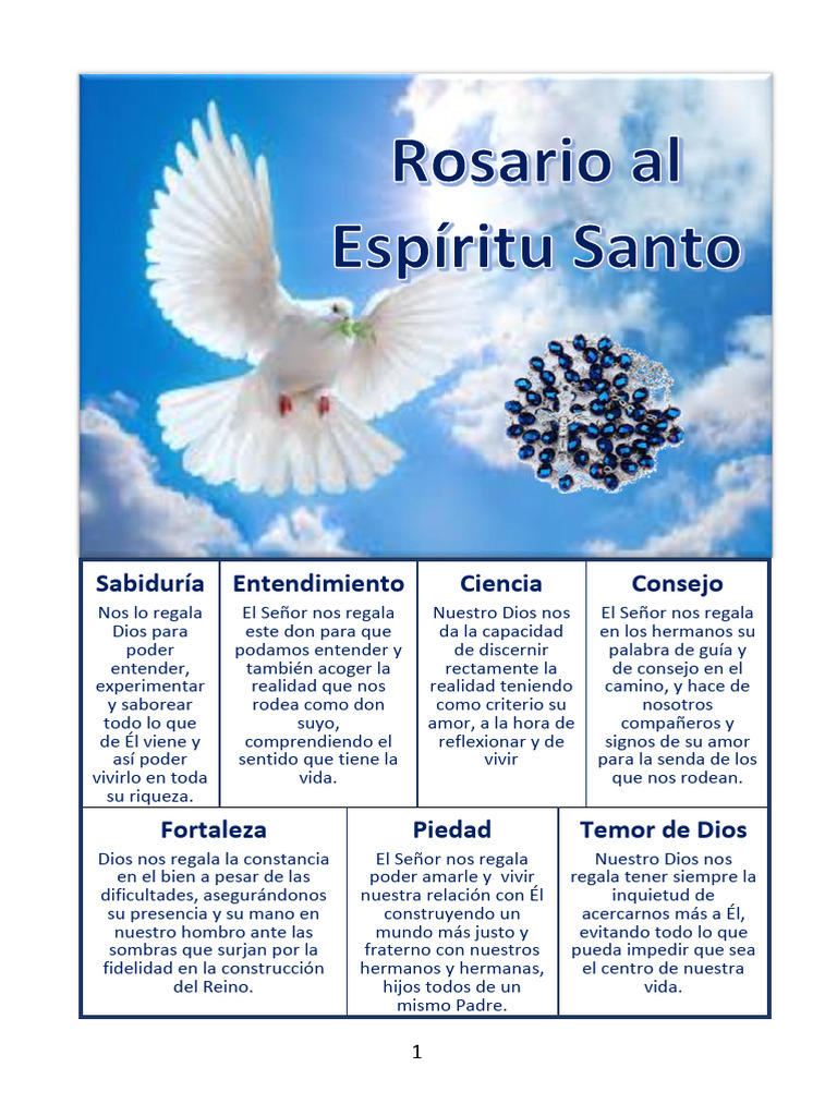 Rosario Al Espiritu Santo 2 1 Pdf Espíritu Santo Cristo Título