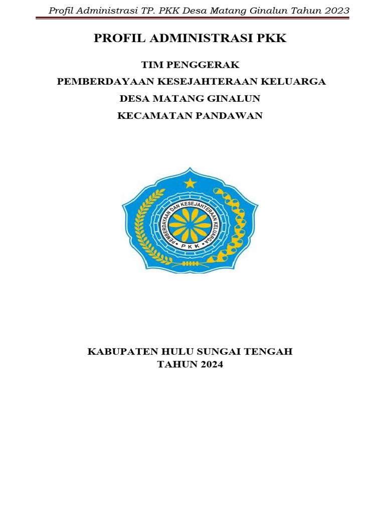 Administrasi PKK Desa Matang Ginalun 2023 | PDF