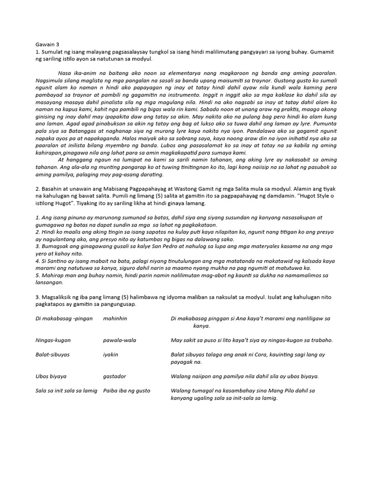 Analyn Soriano Gawain 3 | PDF