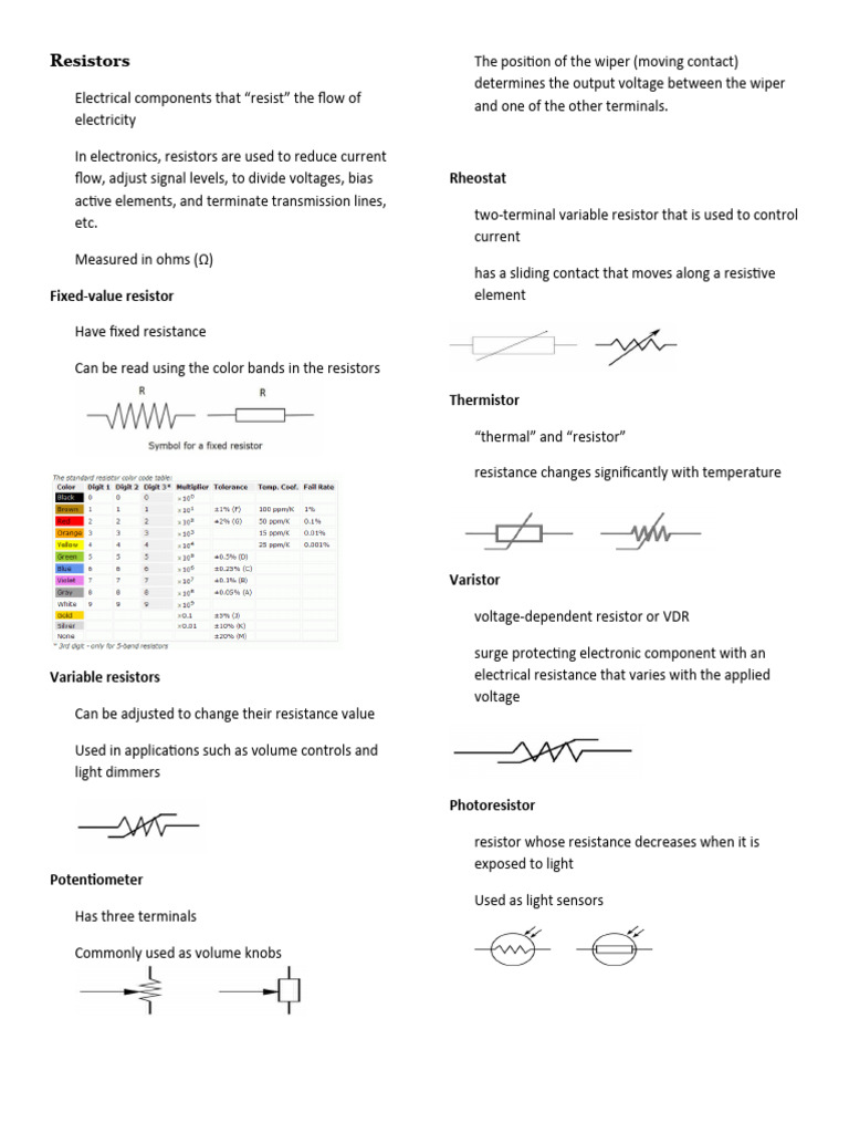 Resistors | PDF | Capacitor | Inductor