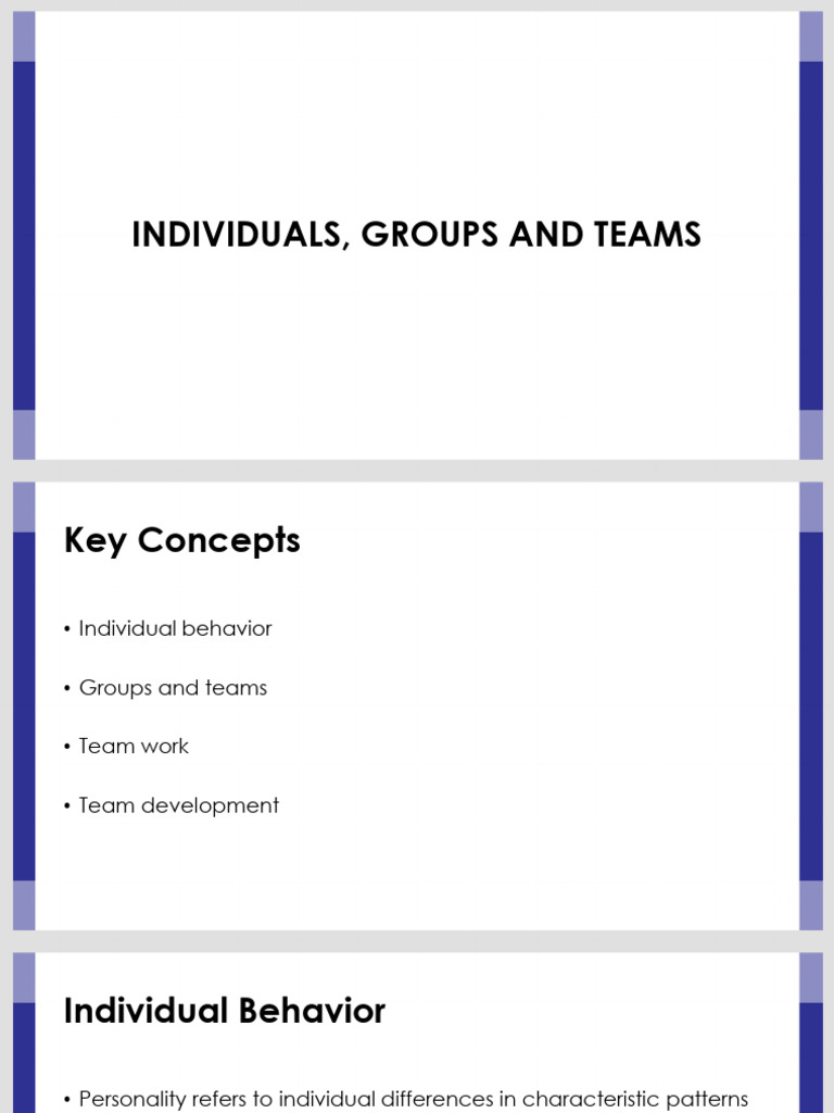 Understanding Teams vs. Groups | PDF | Psychology | Cognitive Science