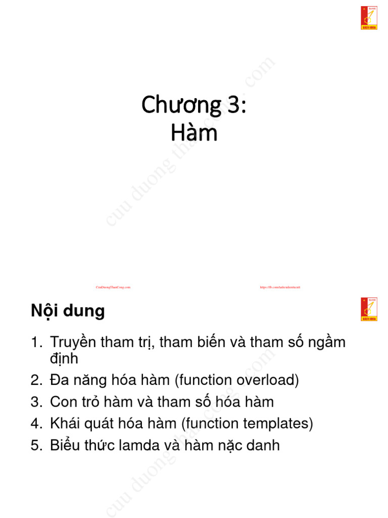 Ky Thuat Lap Trinh Lec3. Ham (Cuuduongthancong - Com) | PDF