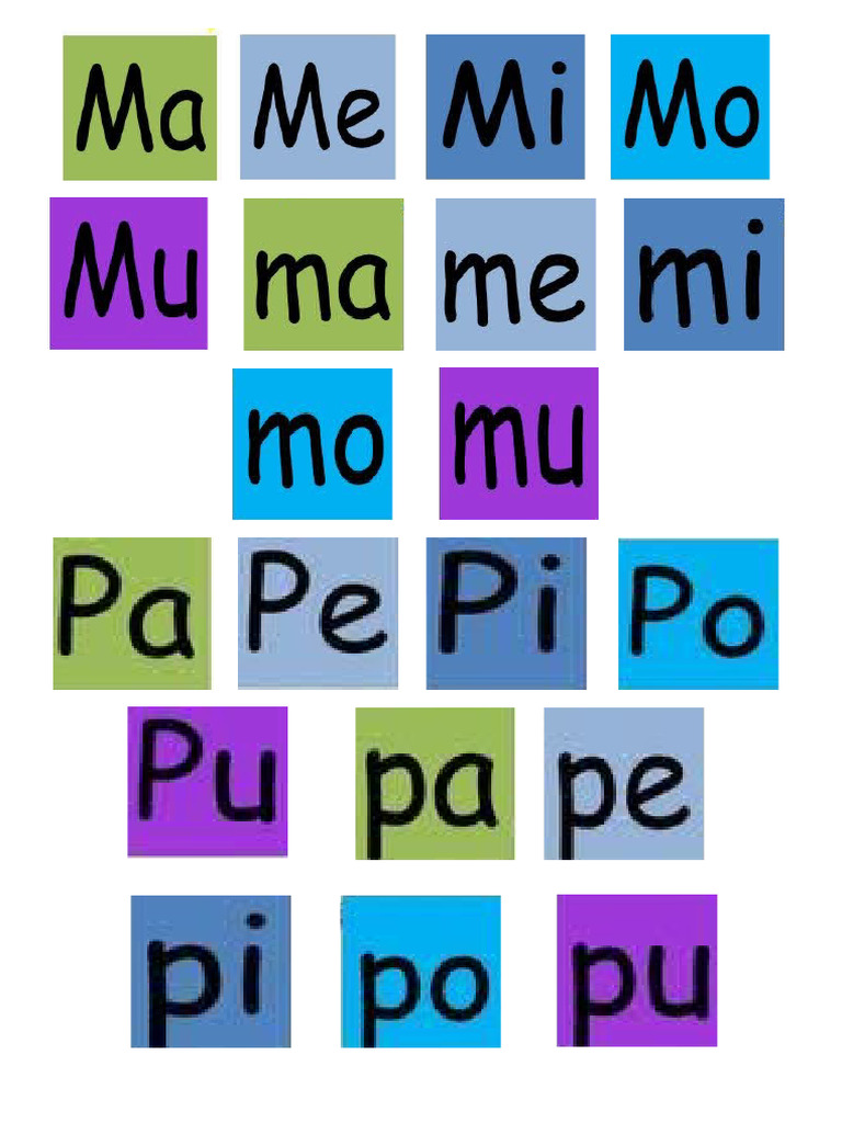 Ma Me Mi Mo Mu para Recortar Fichas | PDF
