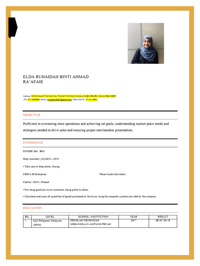 Resume Elda 2 | PDF | Human Communication