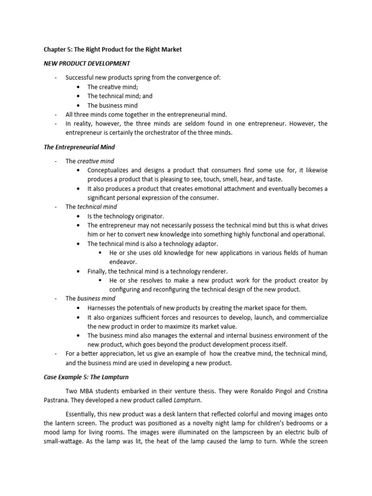 Entrep - Chapter 5 | PDF | Mind | Entrepreneurship