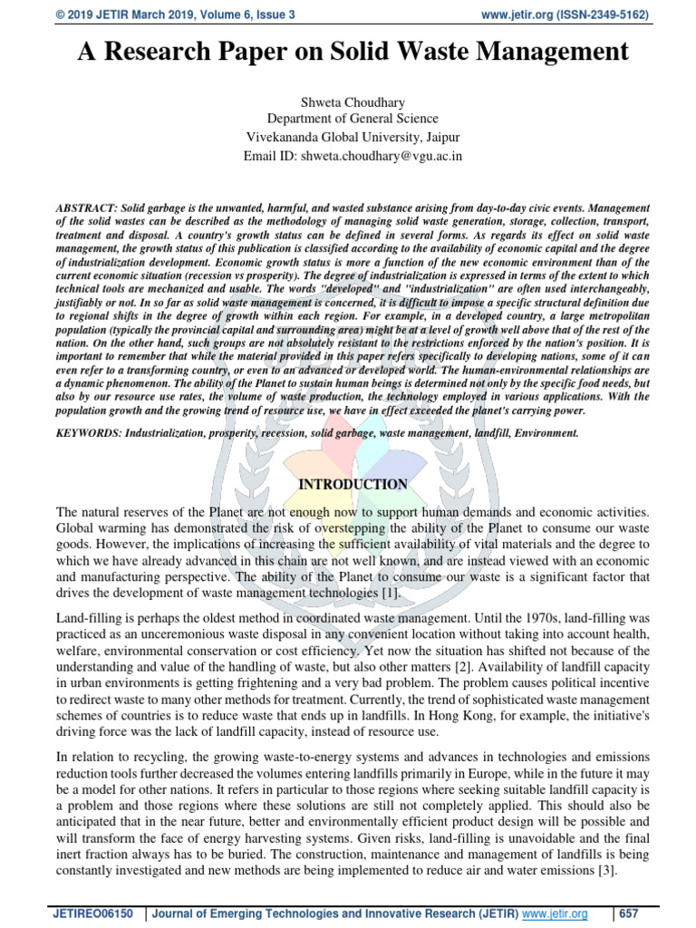 Research Pepar Solid Waste | PDF | Waste Management | Waste