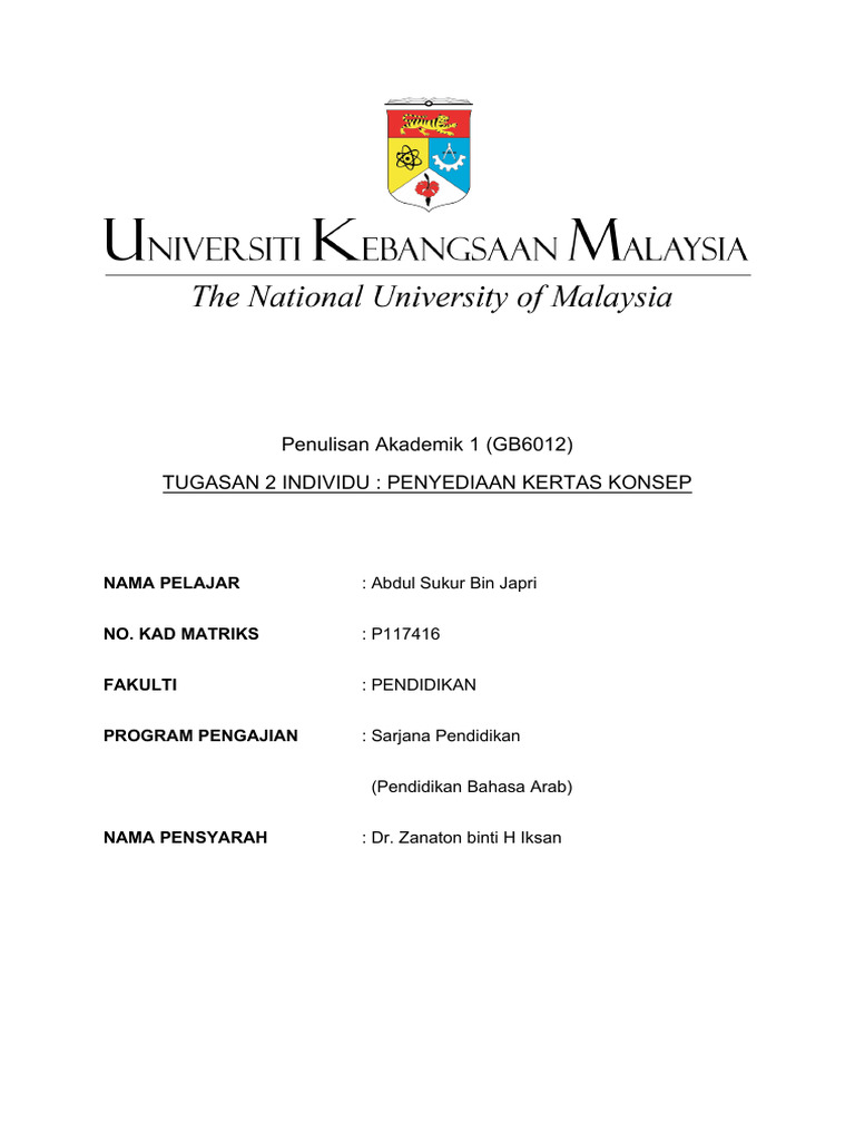 Contoh Penyediaan Kertas Konsep | PDF