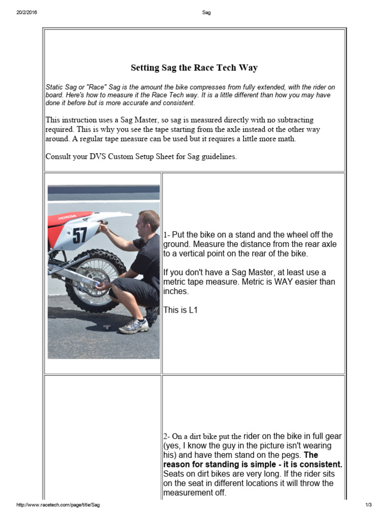 Sag Racetech | PDF | Motorcycle | Friction