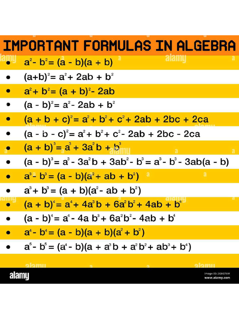 Formulas Importantes en Algebra Matematicas Formulas Matematicas ...