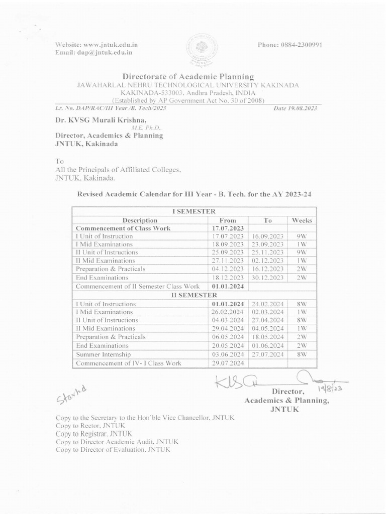 3rd Yr Academic Calendar | PDF