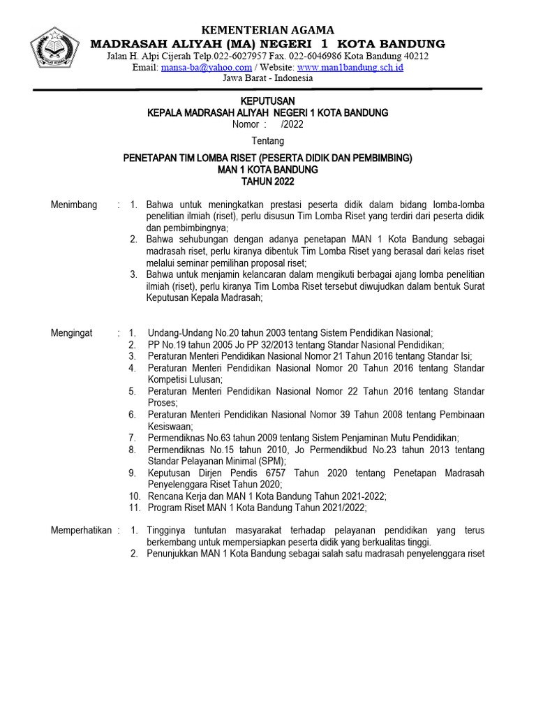 SK Tim Lomba Riset | PDF | Karier & Perkembangan