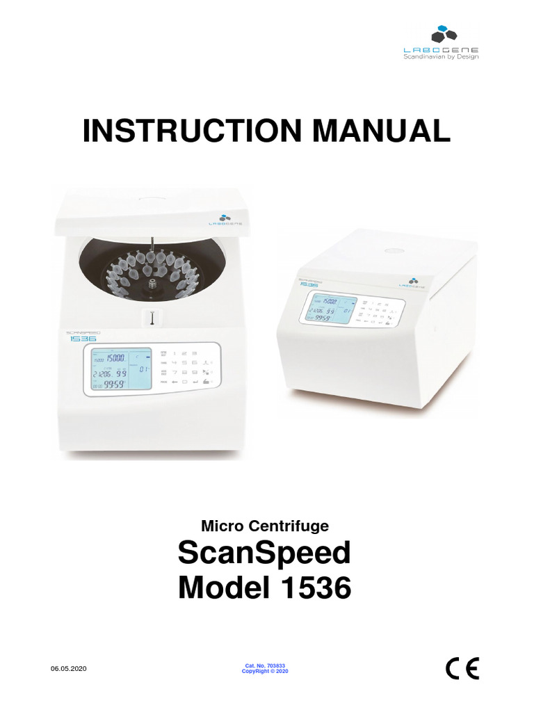 Instruction Manual - LaboGene ScanSpeed 1536 | PDF | Centrifuge | Manufactured Goods