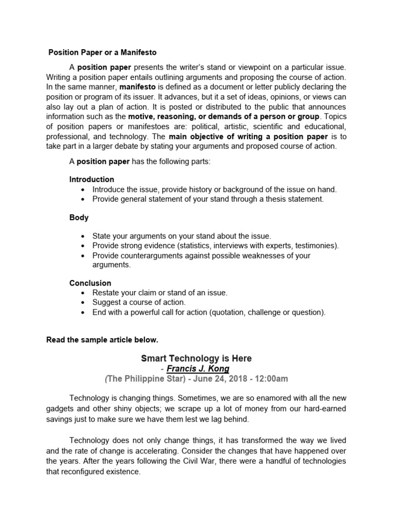 Q2 LAS 3 Position Paper | Download Free PDF | Argument | Evidence