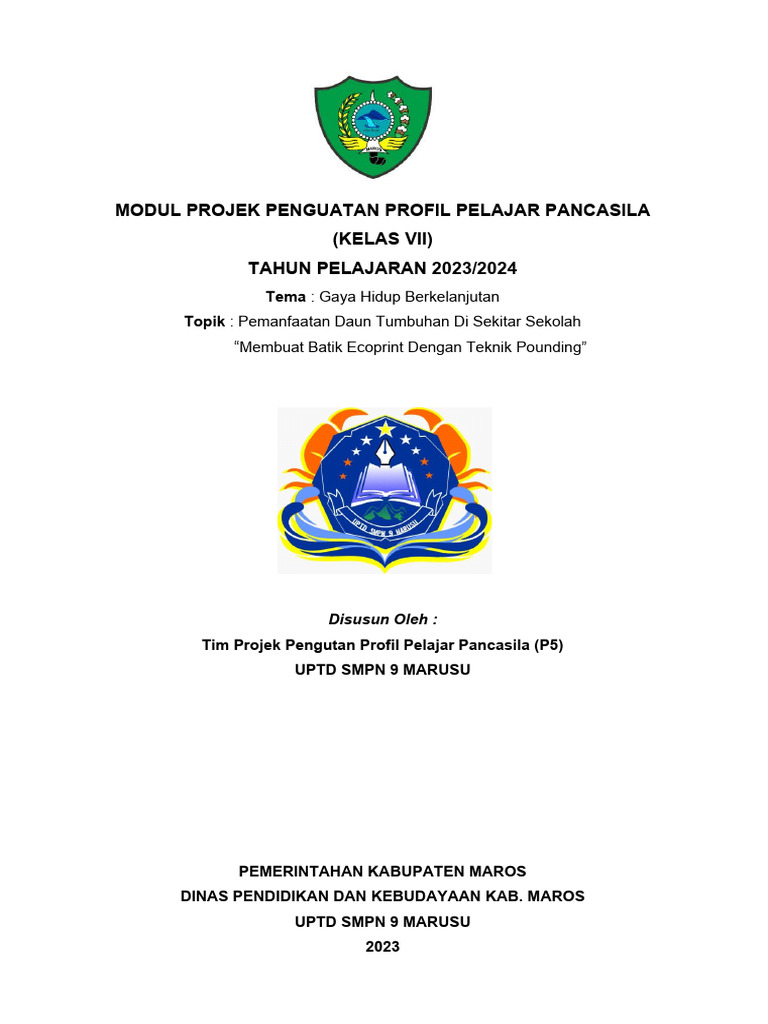 MODUL PROJEK Batik Ecoprint | PDF