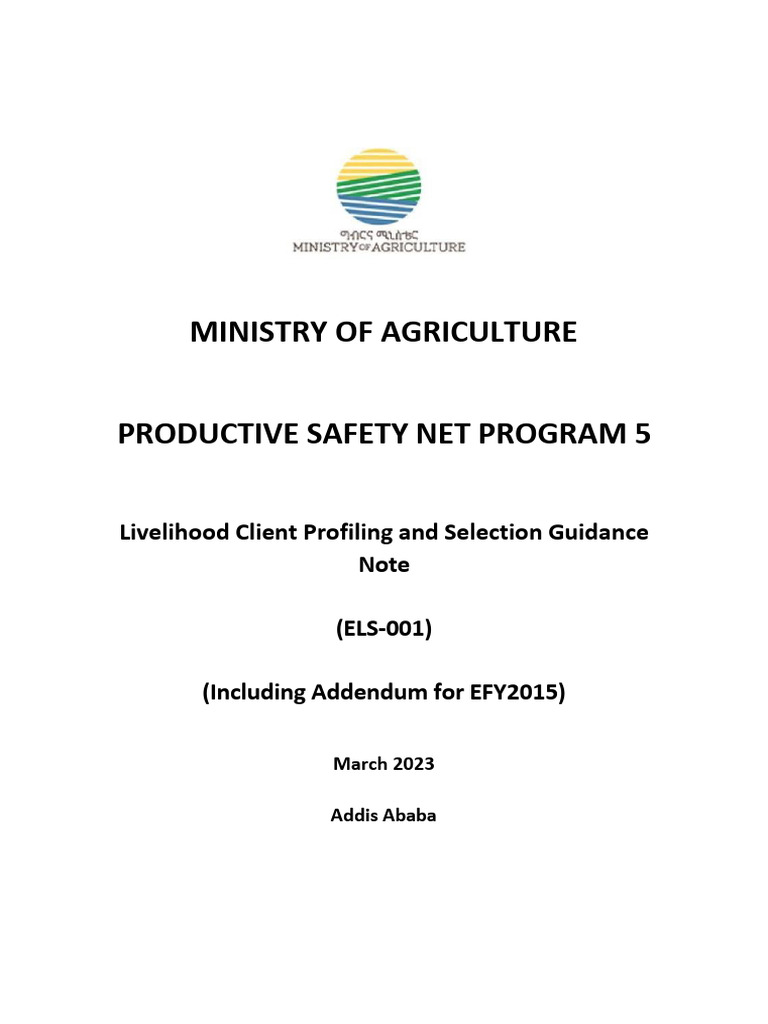 Livelihood Profiling Guide | PDF | Climate Resilience | Wealth