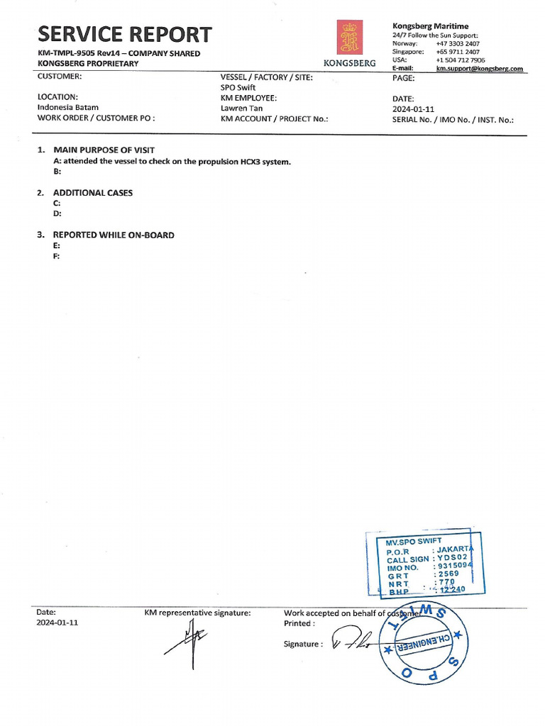 Service Report Stern Thruster & Azimuth | PDF