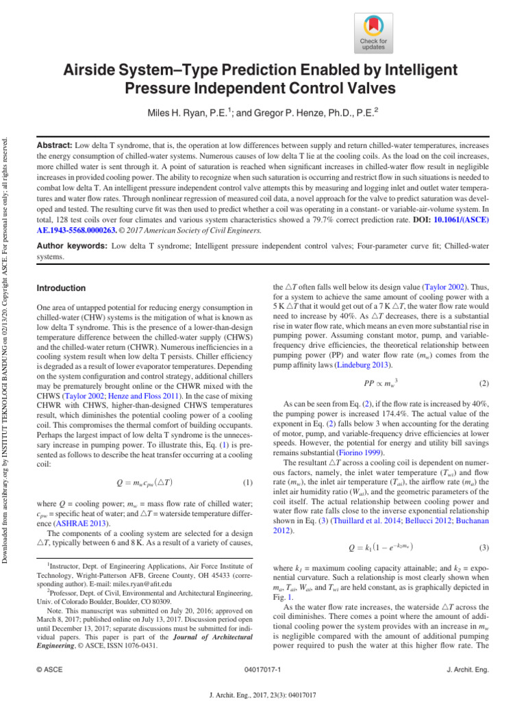 Airside System Type Prediction Enabled by Intelligent Pressure ...