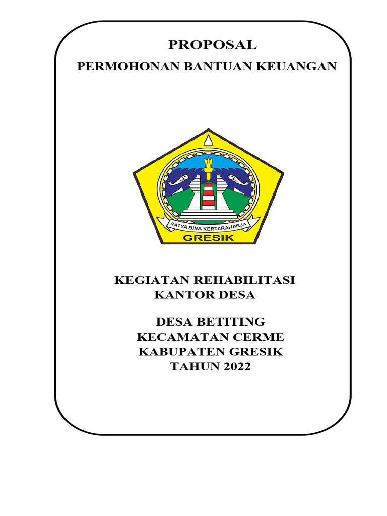 Proposal Rehap Kantor Desa 2022 Fix | PDF