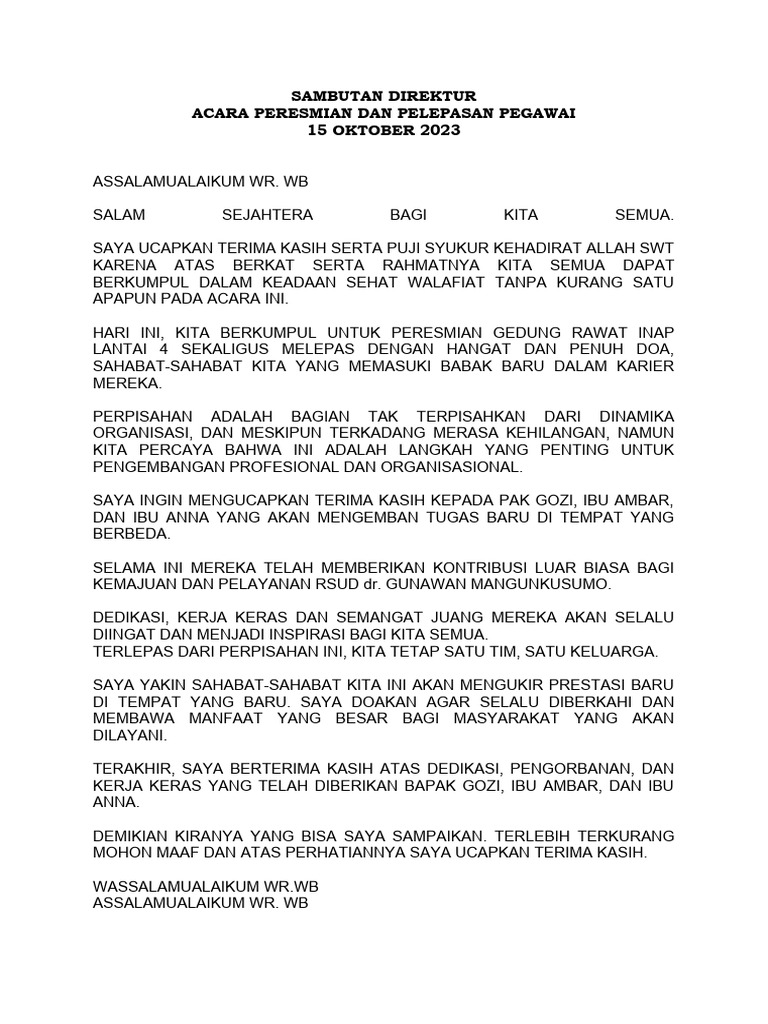 Draft Acara Perpisahan 15 | PDF | Karier & Perkembangan | Kesehatan ...