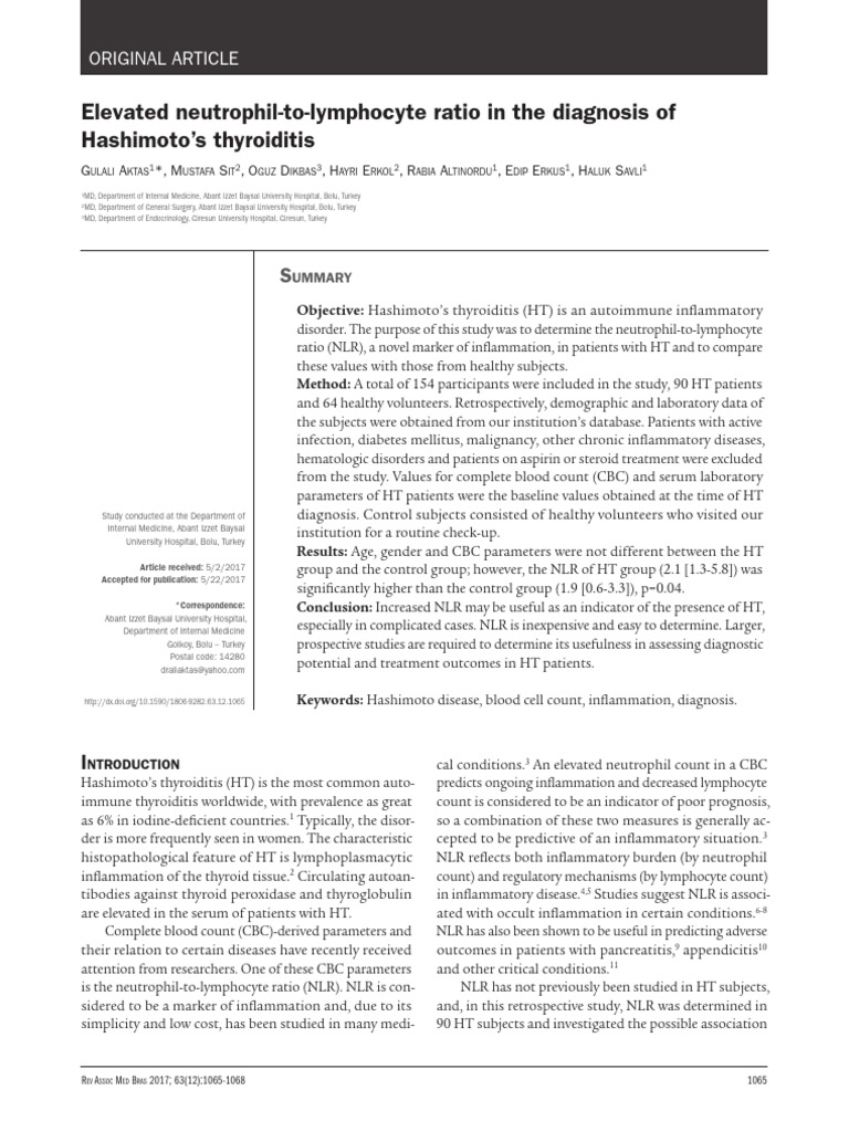 04 Elevated Neutrophil-To-Lymphocyte Ratio in The Diagnosis of ...