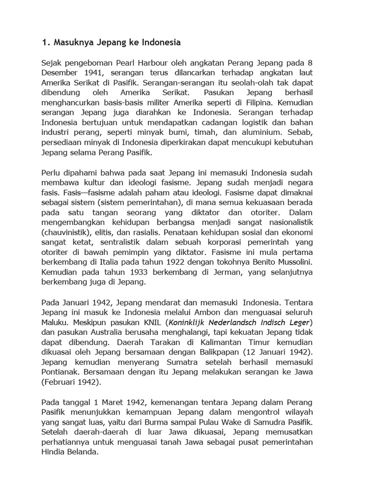 Masuknya Jepang Ke Indonesia | PDF | Perjalanan | Sejarah