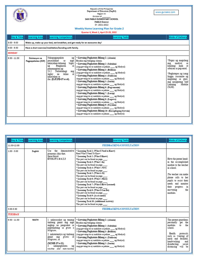 WHLP Grade 2 Q4 W10 | PDF