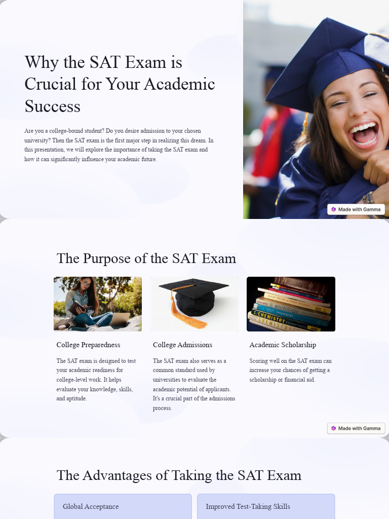 Why The SAT Exam Is Crucial For Your Academic Success | PDF | Sat ...