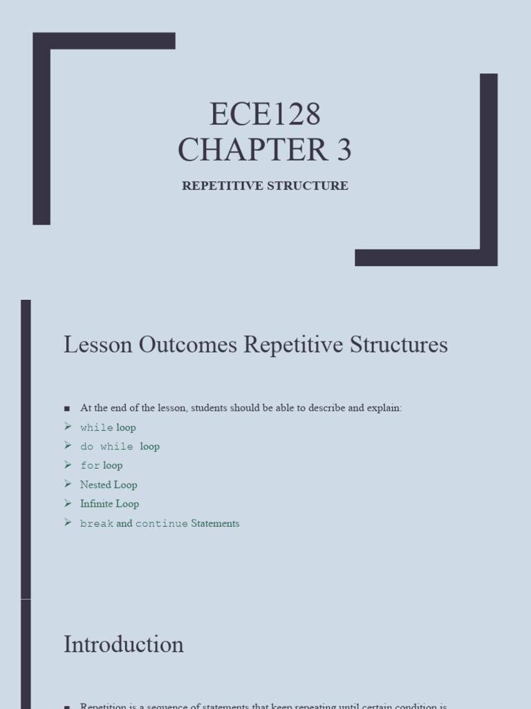 Chapter 3 - Repetitive Statement - Ece128 | PDF | Control Flow ...