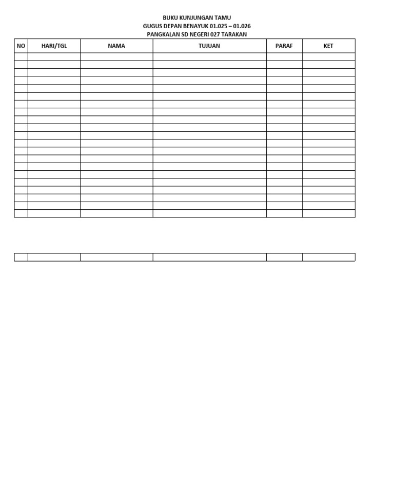 Buku Kunjungan Tamu | PDF