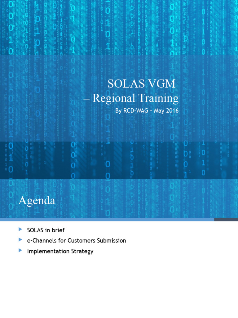 SOLAS VGM - Presentation For Customers | PDF | Cargo